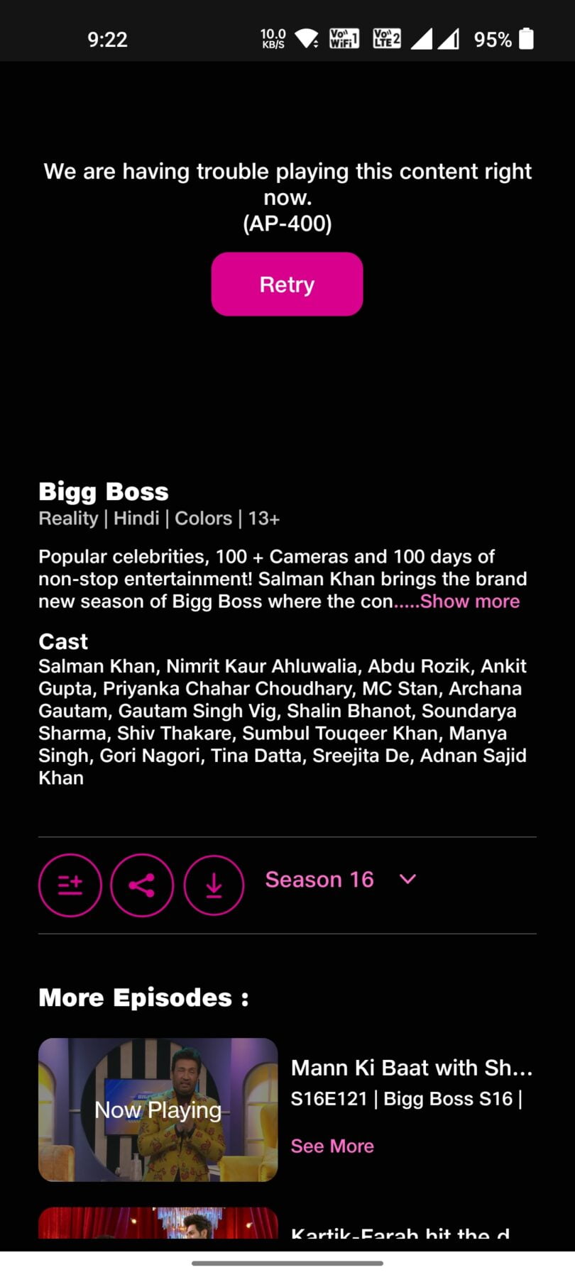 JIO Cinema not working on Mobile & TV Error Code: AP-400 - Kadva Corp