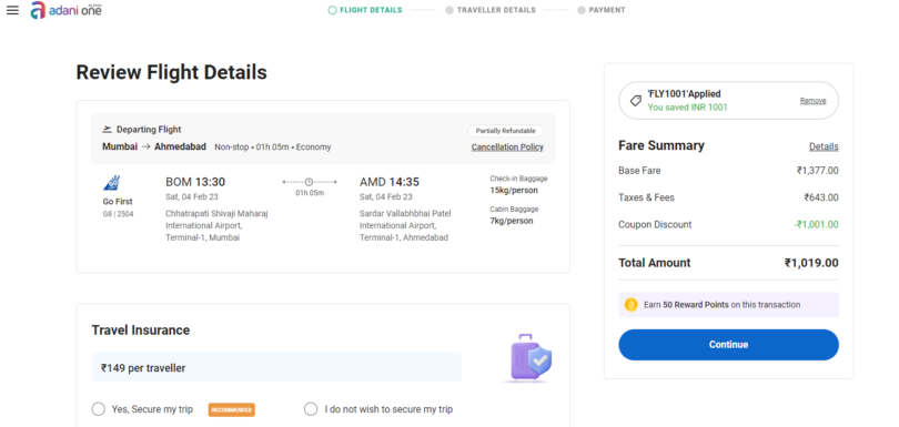 Adani One Book Flight Ticket With 50% Off - Kadva Corp