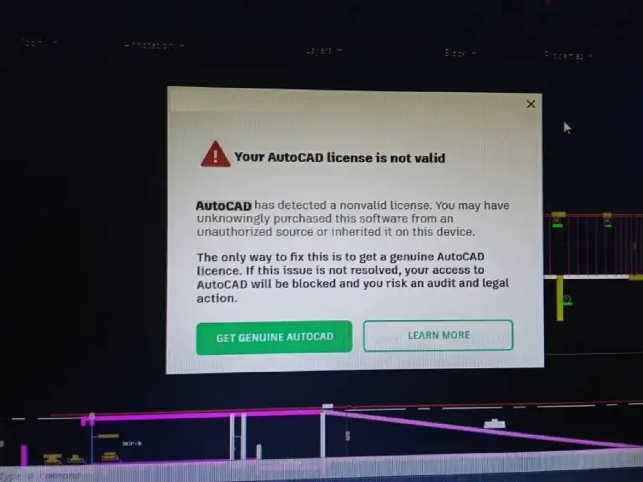 Your Access Is Now Blocked You Your License Is Not Valid Error
