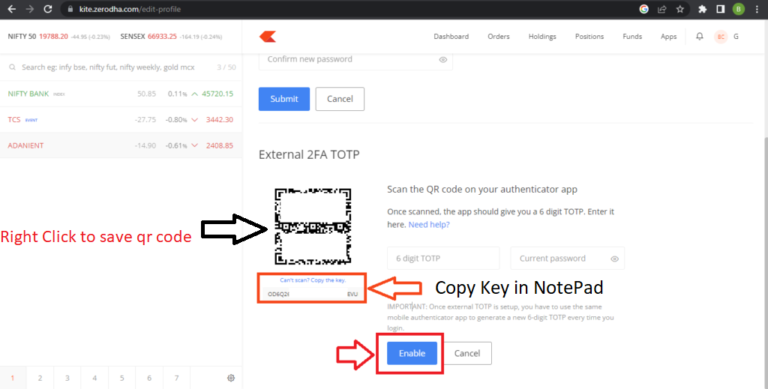 How to set up Google Authenticator OTP (TOTP) to log in to Kite? Zerodha